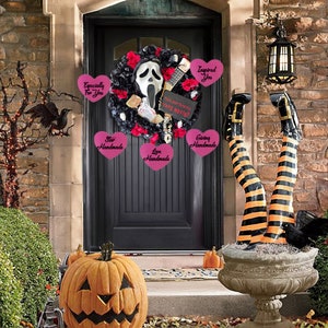 Horrible Scream Halloween Wreath White Mask Killer's Death Call ...