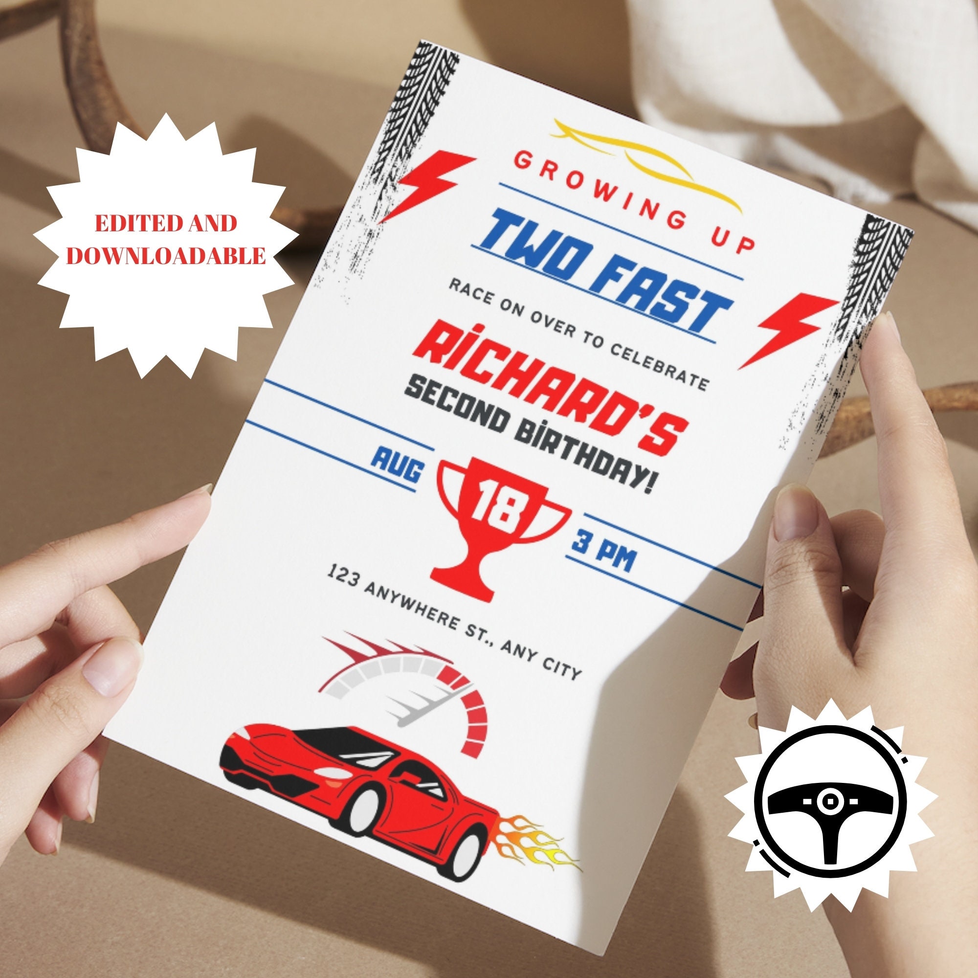 Racing Car Invitation, Race Car Birthday Invitation, Racing Invitation ...