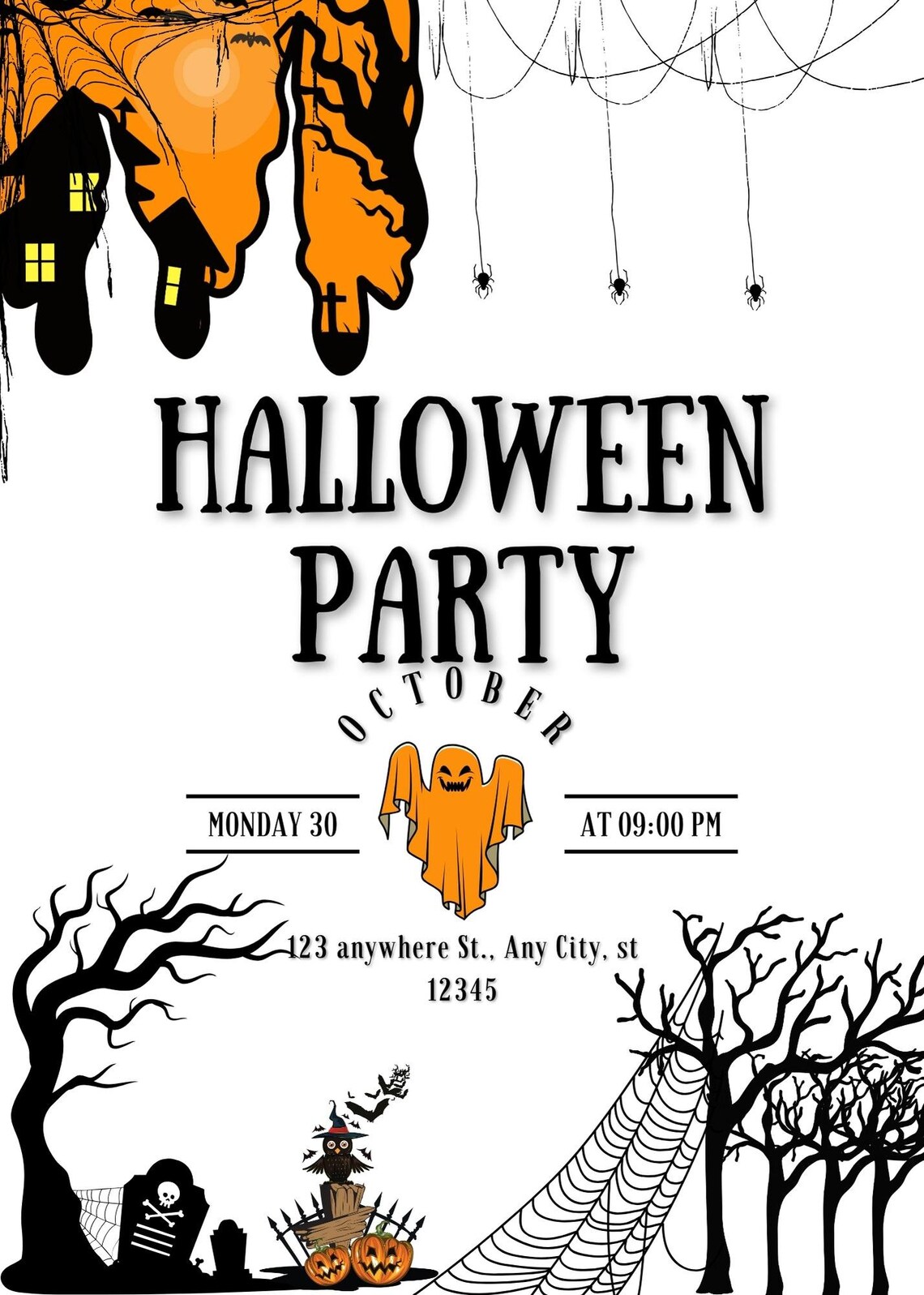Editable Halloween Invitation, Halloween Party Invitation, Halloween Birthday Invitation ...