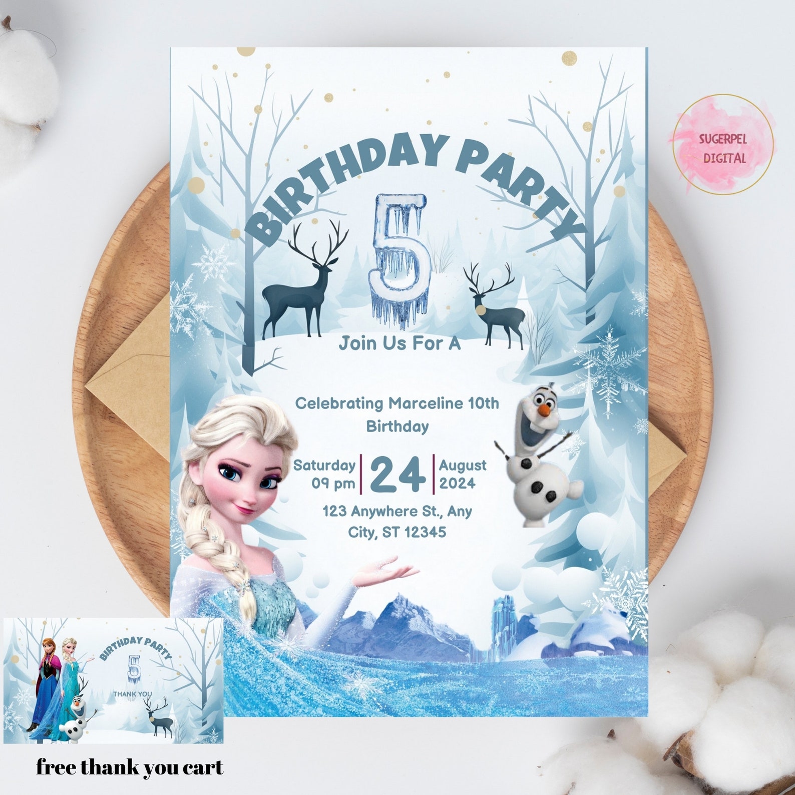 Elsa Birthday Invitation Winter Snow Birthday Printable,editable ...