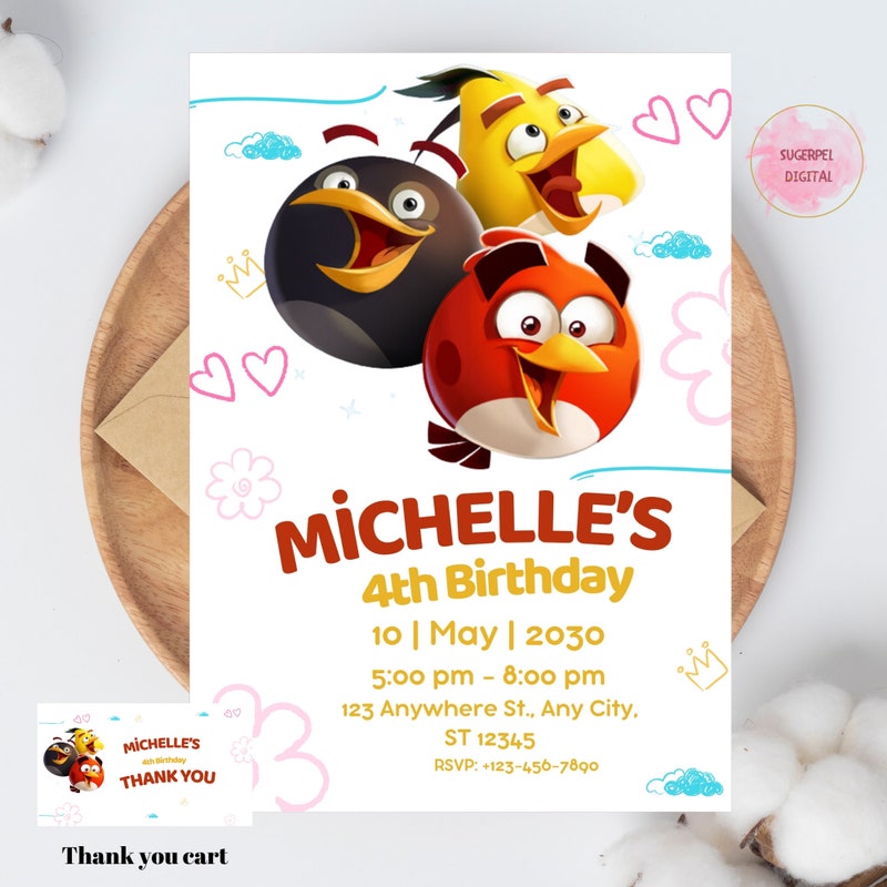 Angry Birds Invitation - Etsy