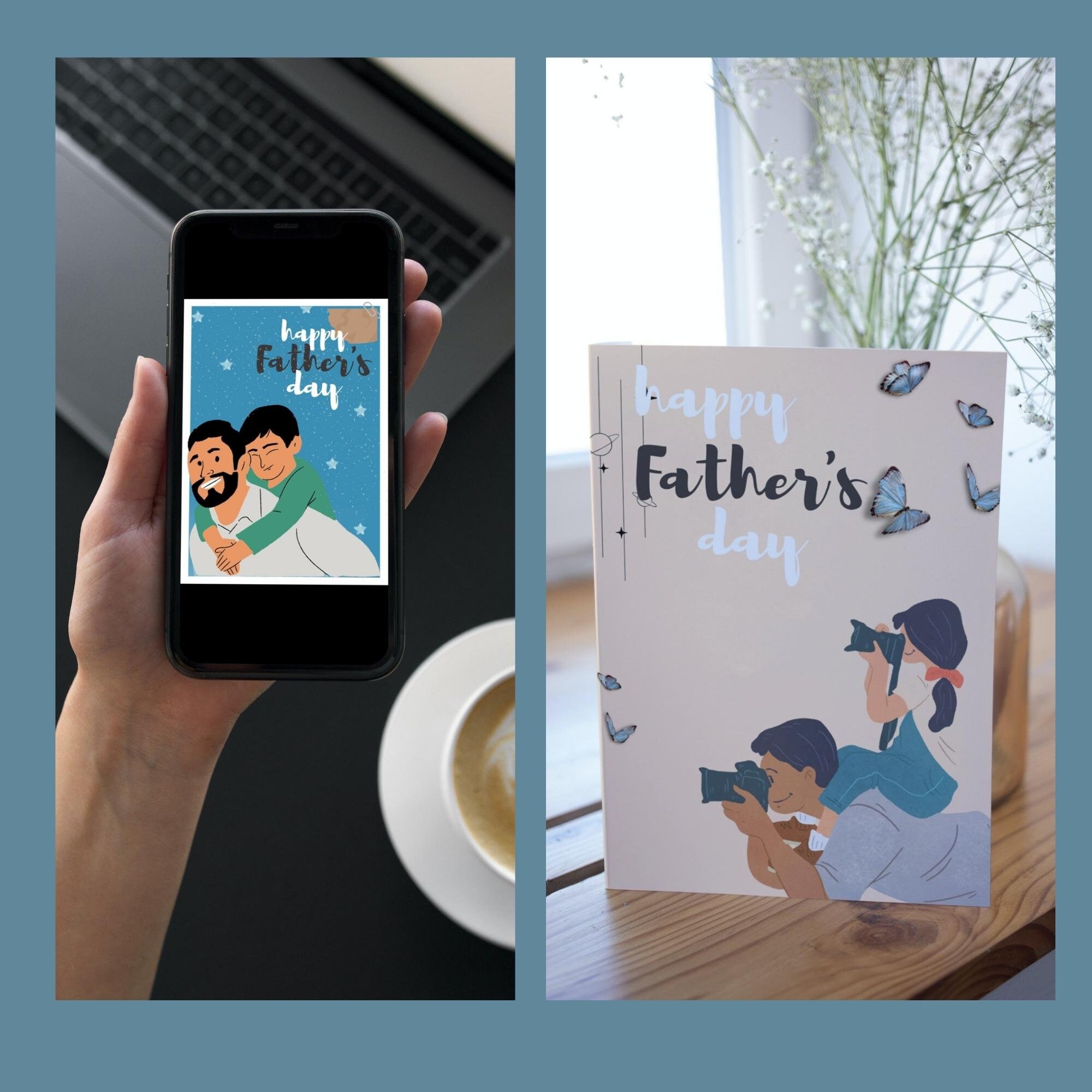 Father's Day Card Father's Day Printable Card Father's Day Gift Flower ...