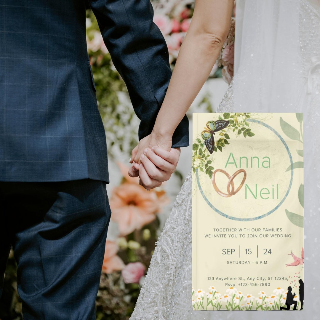 Leaf Pattern Wedding Invitation - Etsy