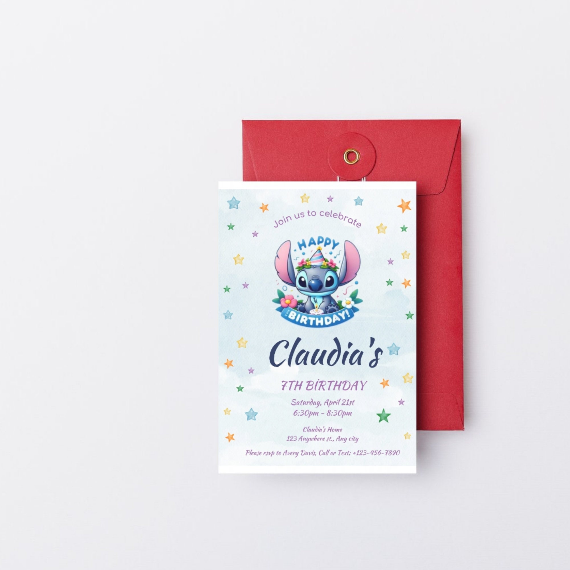 Stitch Invitation Stitch Birthday Invitation Stitch Party Stitch ...