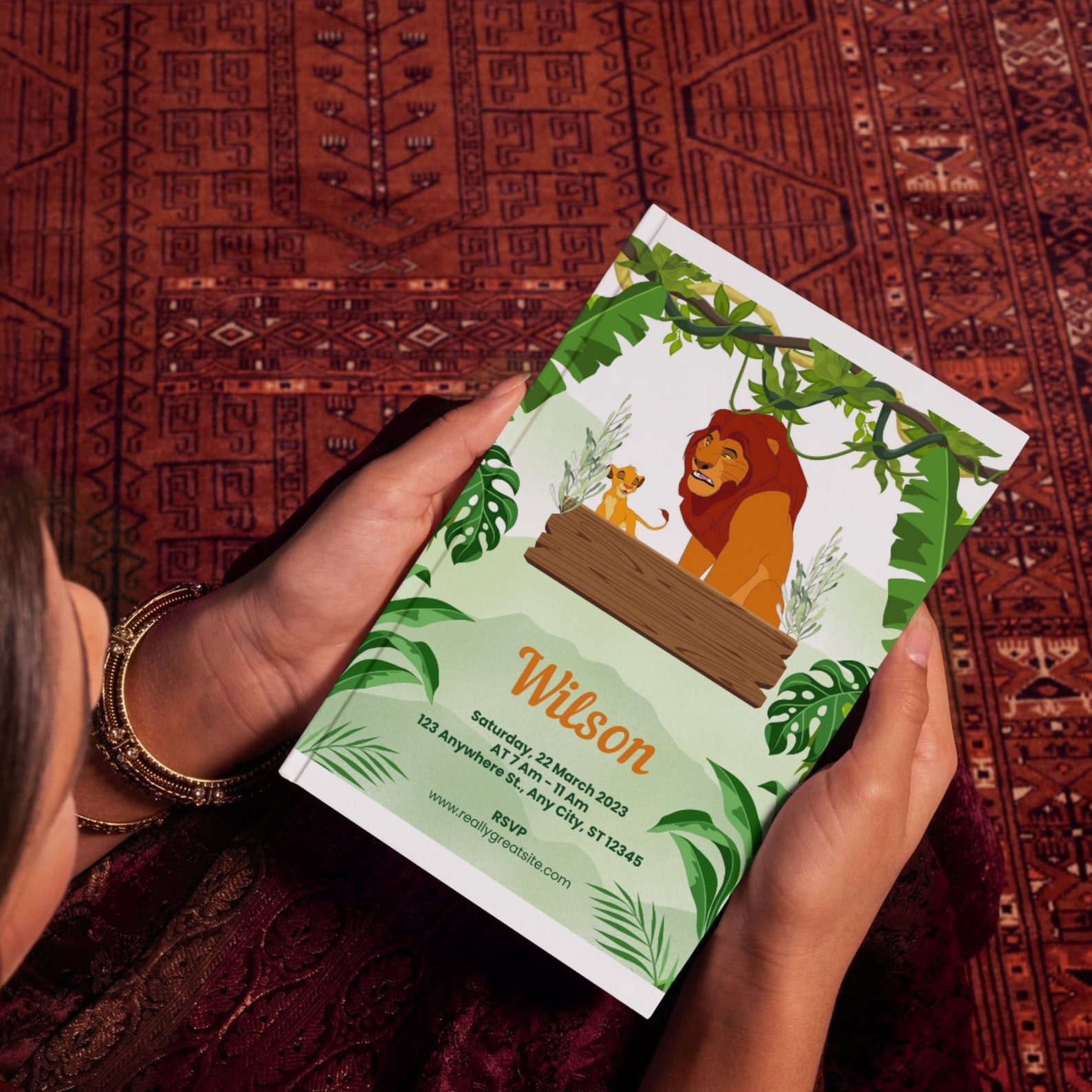 Editable Lion King Birthday Invitation Template Safari Lion Jungle ...