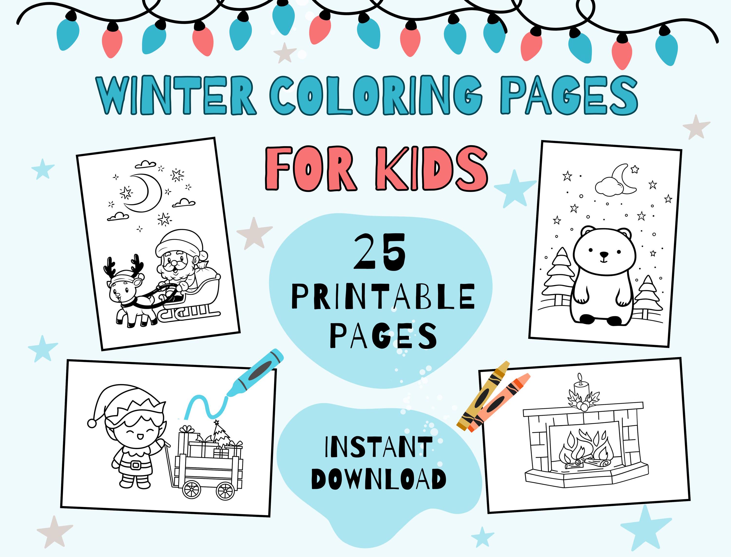 Printable Winter Coloring Pages - Winter Coloring Sheets - Cute Winter ...