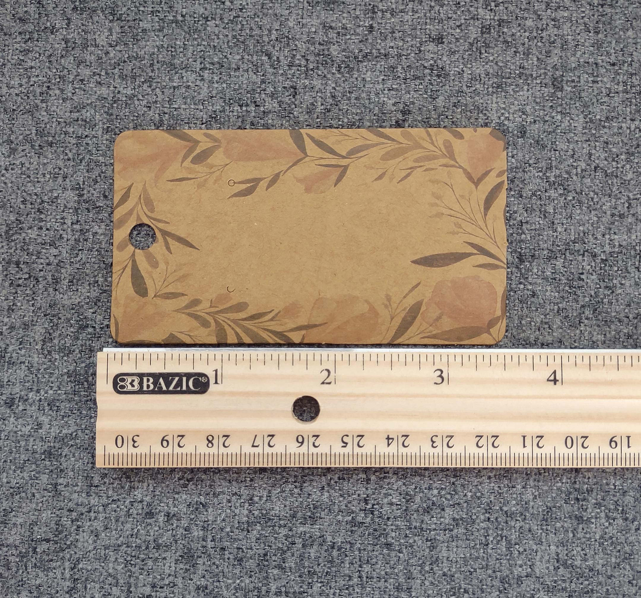 Kraft Paper Earring Hanging Display Cards With Floral Design, 3.5x2 ...