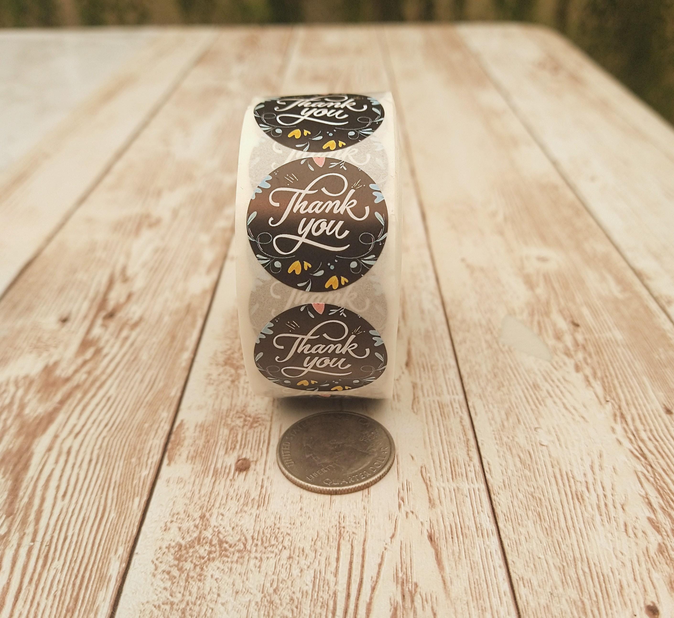 Thank You Stickers, Black 1 Inch Round Stickers, Business Supplies ...