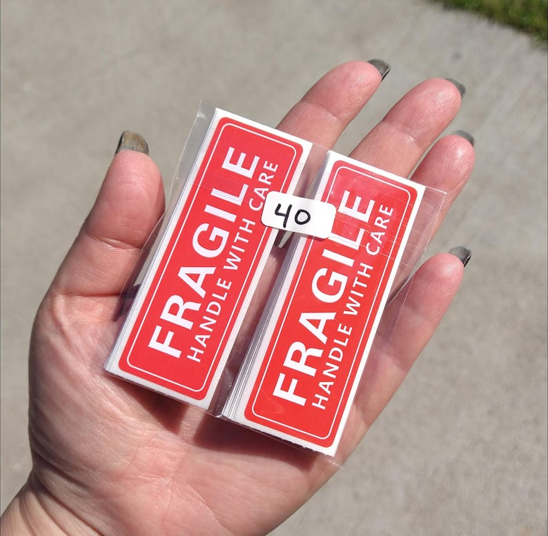 FRAGILE Stickers, Roll of 150 or Pack of 40, 1x3 Inch - Etsy