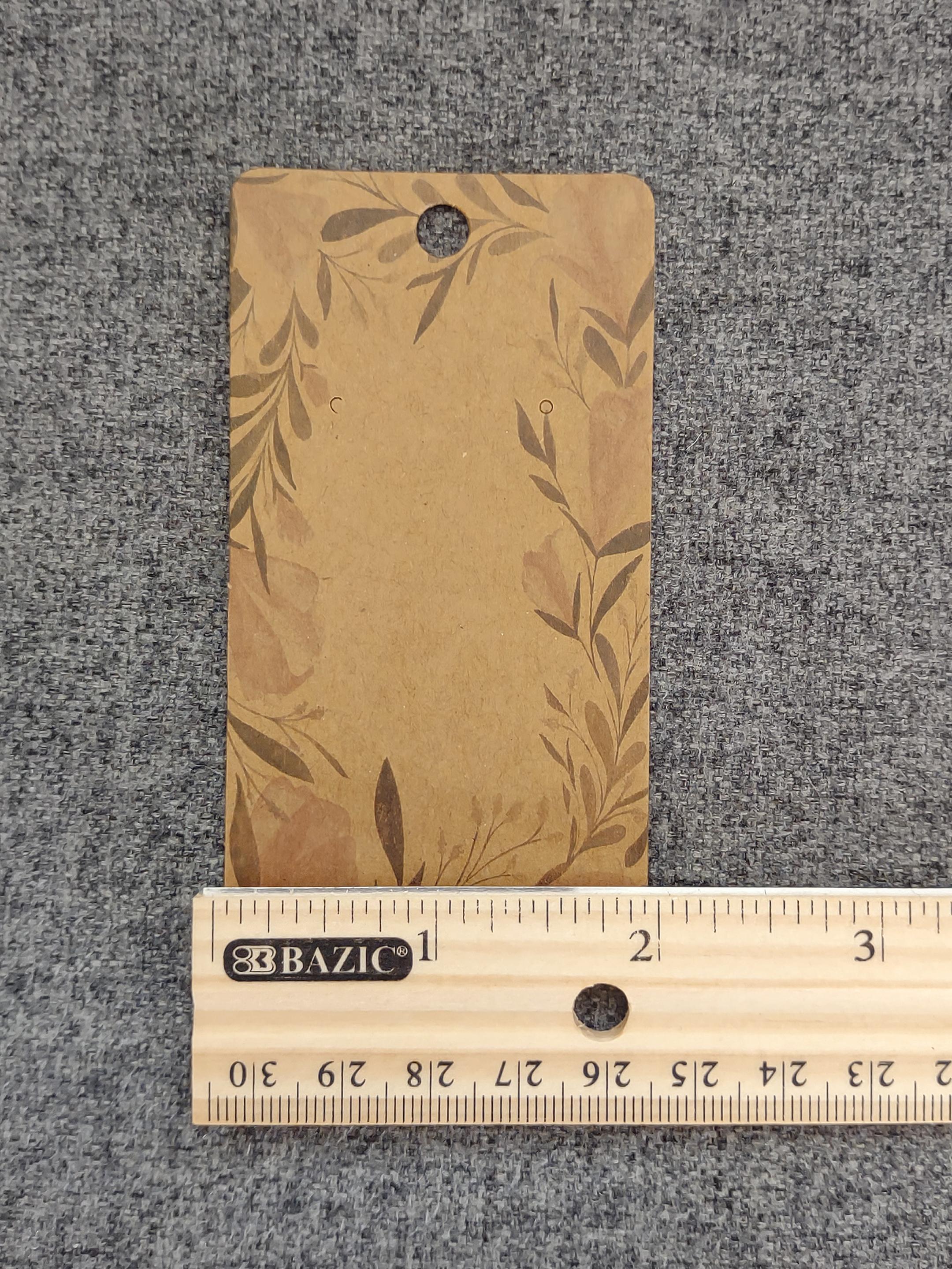 Kraft Paper Earring Hanging Display Cards With Floral Design, 3.5x2 ...