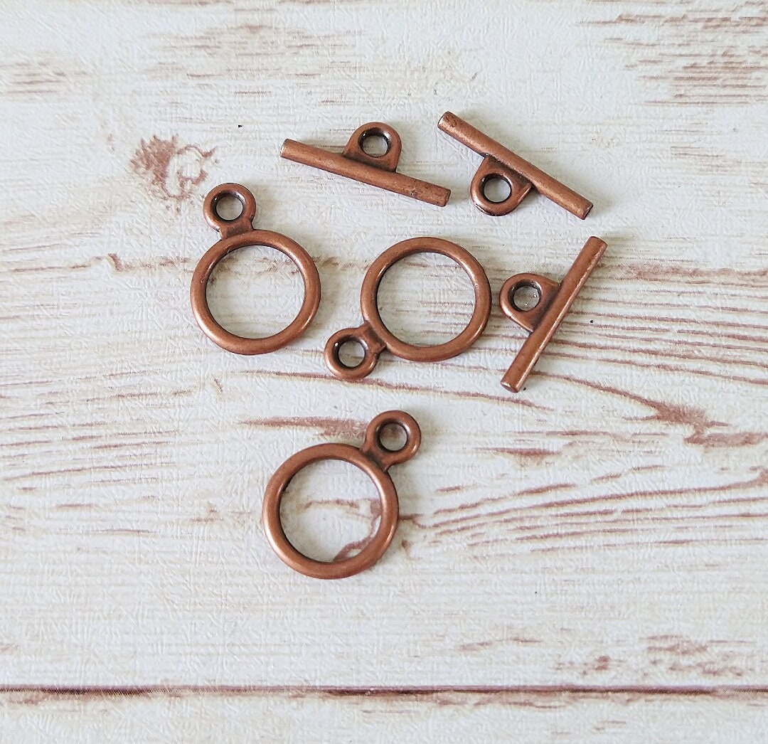 Antiqued Copper Toggle Clasps, 12mm, 5 Sets per Pack - Etsy