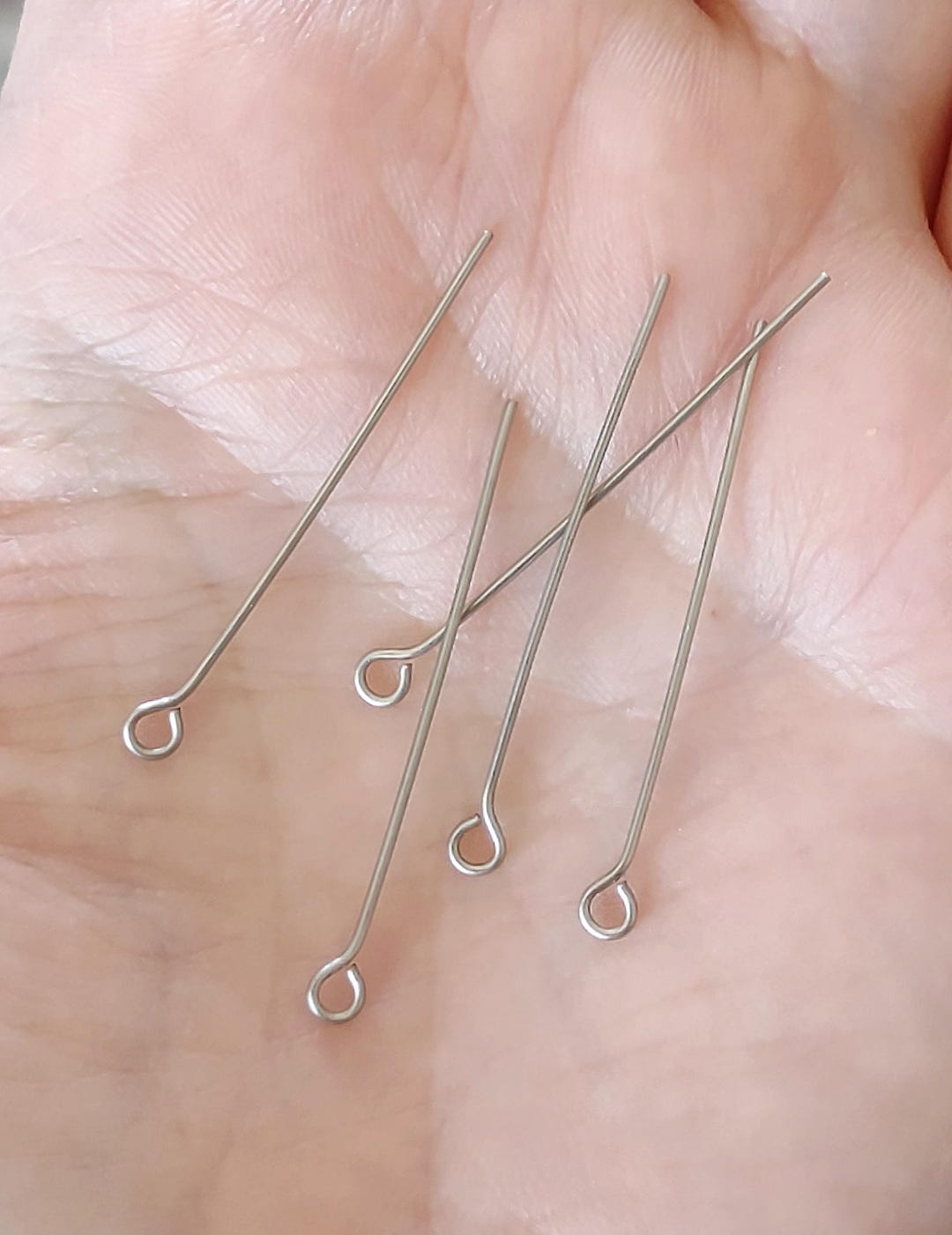 201 Stainless Steel Eye Pins, 1.4 Inch, 22 Gauge, Pack of 100 - Etsy