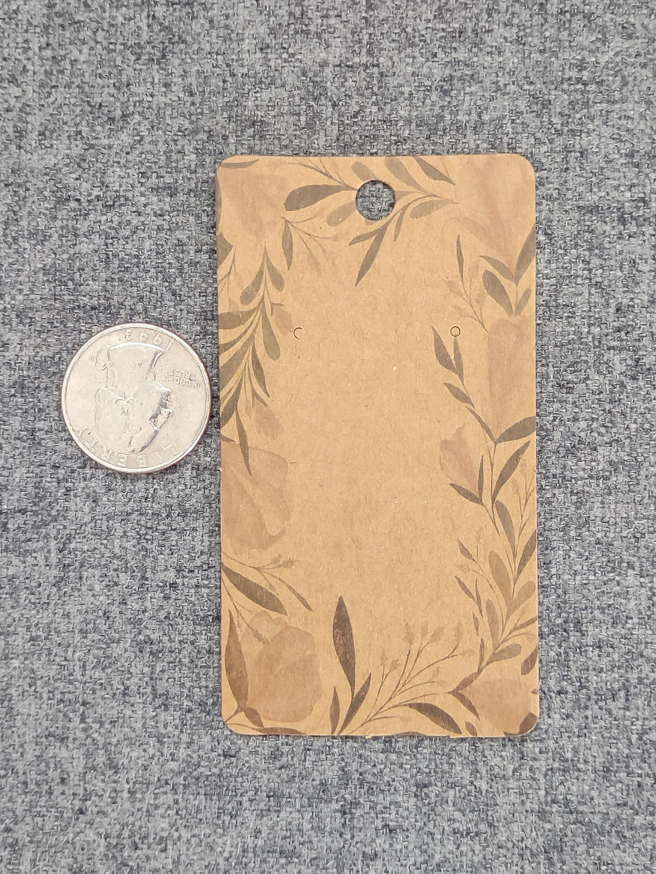 Kraft Paper Earring Hanging Display Cards With Floral Design, 3.5x2 ...
