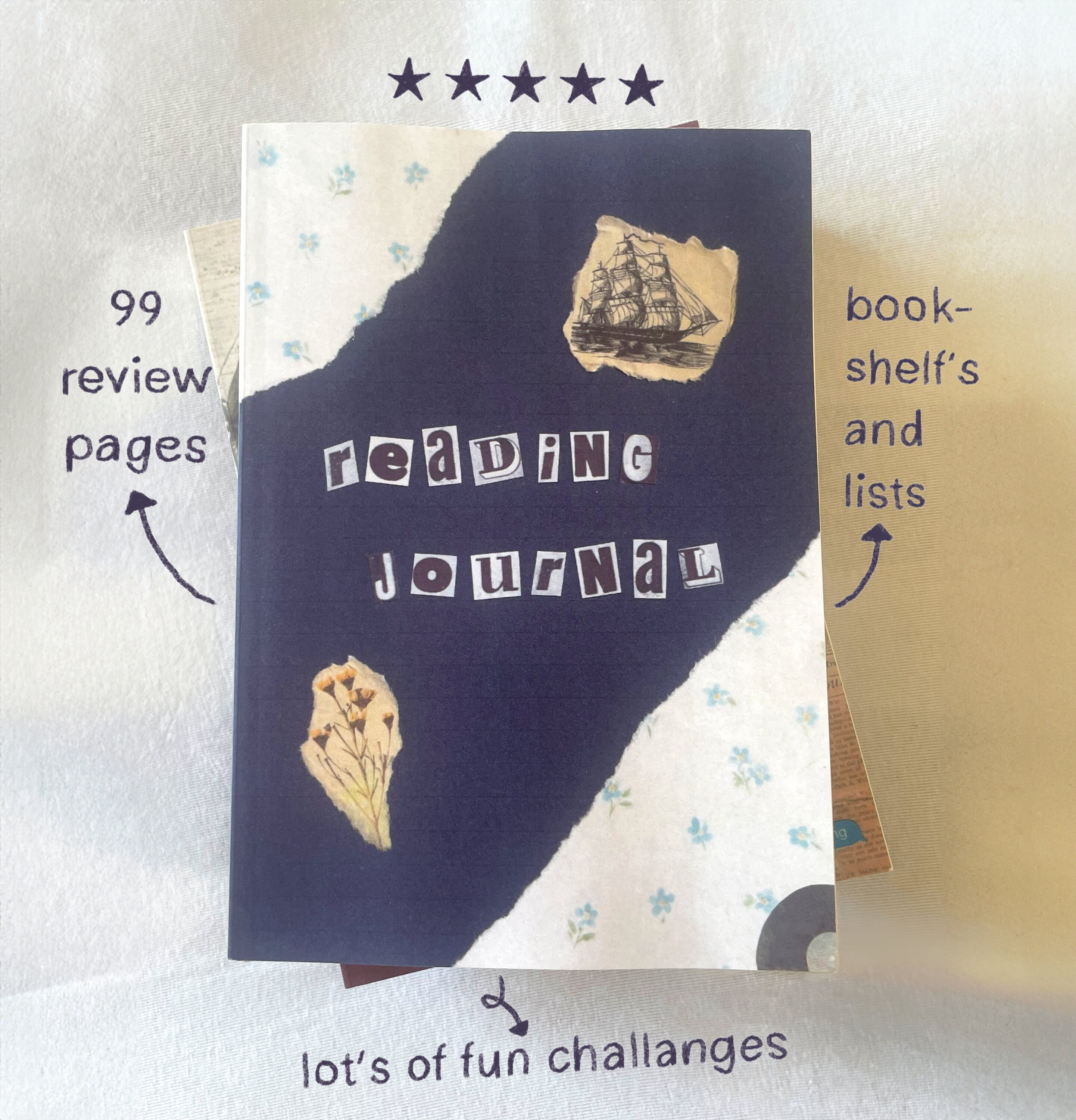 READING JOURNAL AESTHETIC | Book Journal | Physical| Diary | Softcover ...
