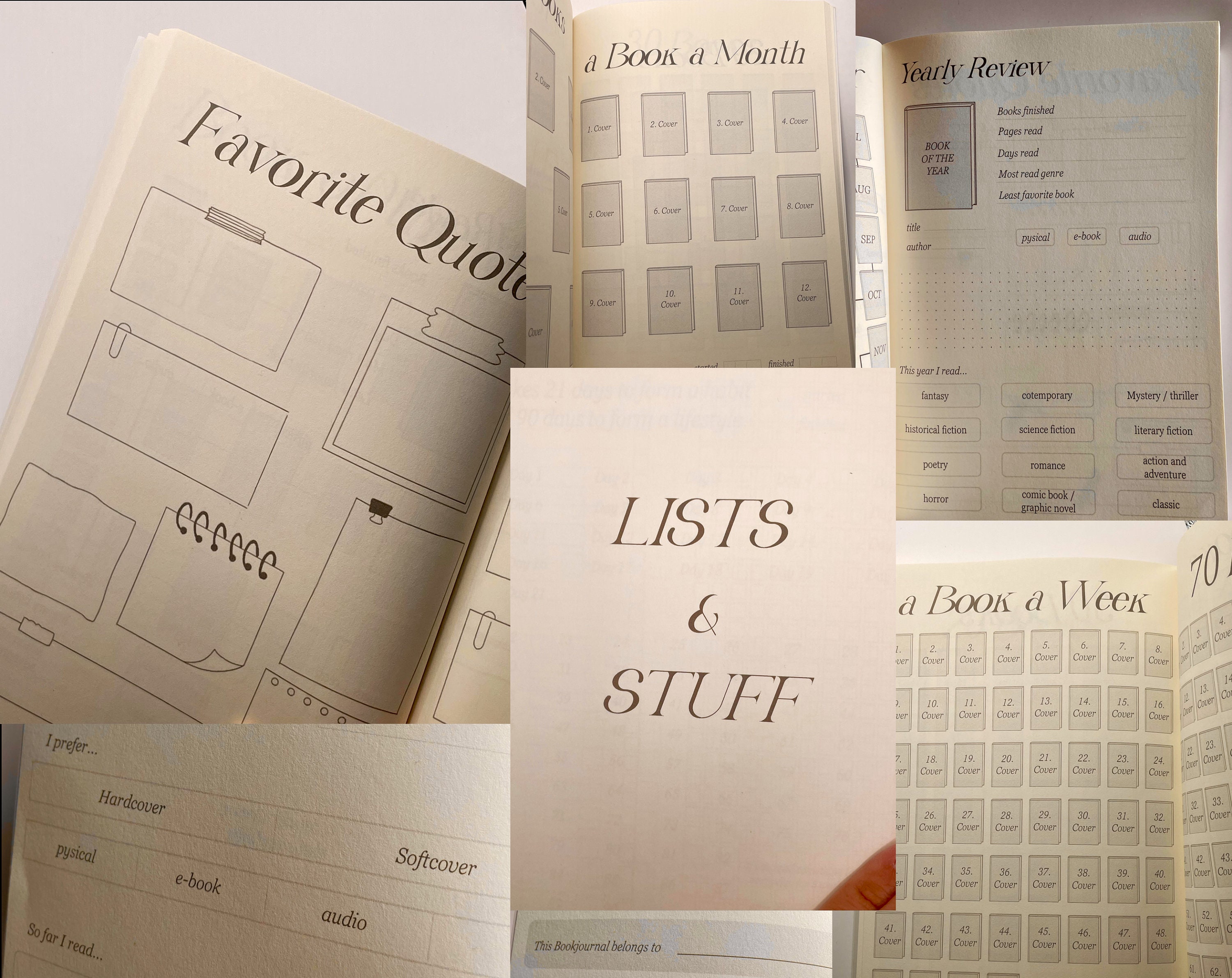 READING JOURNAL AESTHETIC Book Journal Book Diary Softcover Reading ...