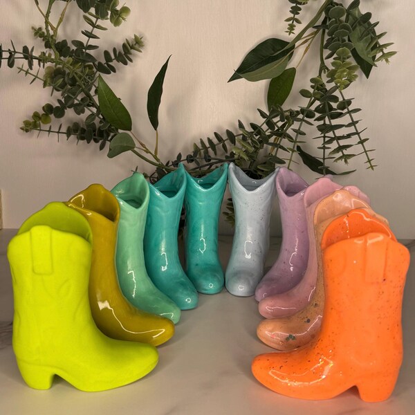 Cowboy Boot Vase - Etsy