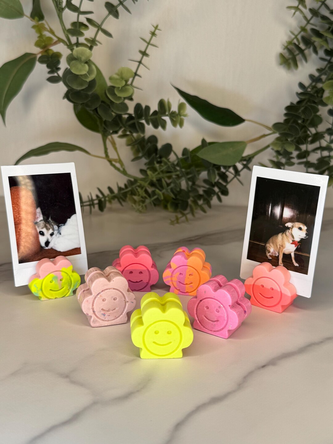ONE Custom Color Photo Smiley Flower Instax Polaroid Placecard Holder ...