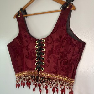 Red and Gold Renaissance Beaded Corset - Etsy