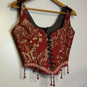 Red and Gold Reniassance Beaded Corset Medium - Etsy
