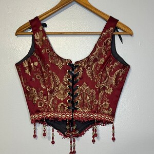Red and Gold Reniassance Beaded Corset Medium - Etsy