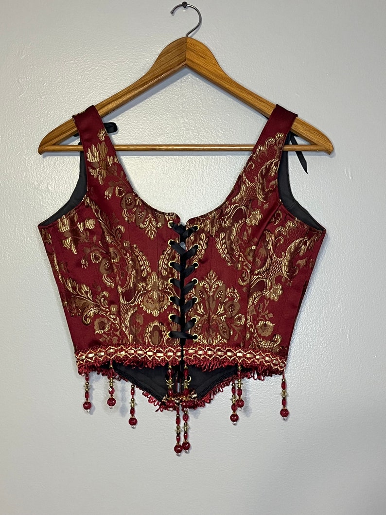 Red and Gold Reniassance Beaded Corset Medium - Etsy