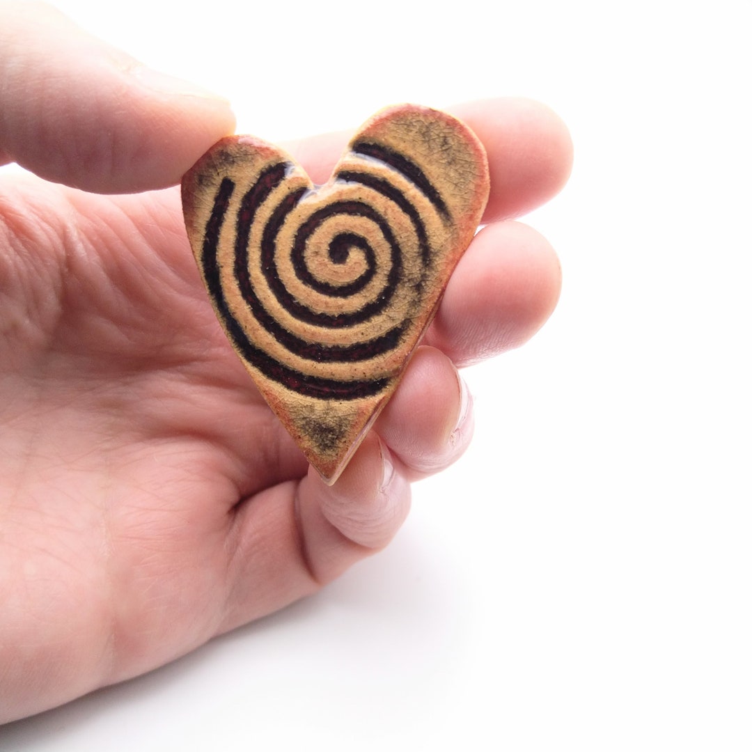 Tiny Handmade Pottery Ceramic Heart Keepsake, Small Love Token, Trinket ...