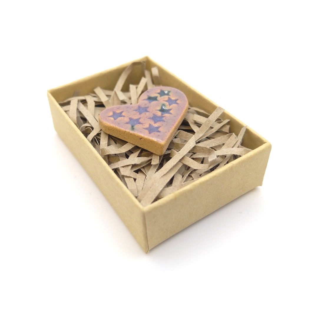 Tiny Handmade Pottery Ceramic Heart Keepsake, Small Love Token, Trinket ...