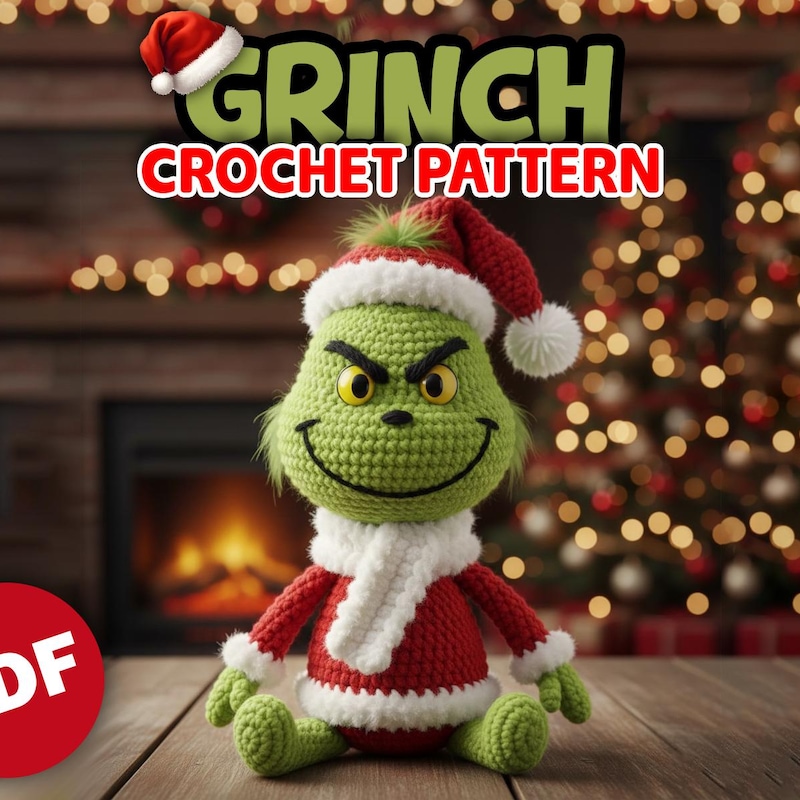 Crocheted Grinch Toy - Etsy