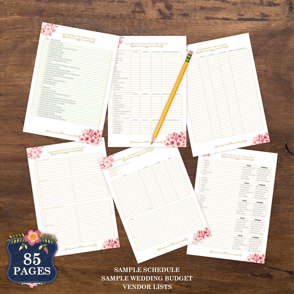 Wedding Planner, Printable Pdf, Wedding Budget Planner, Honeymoon ...