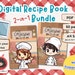 DIGITAL Recipe Book 2-in1 Bundle Food Journal Cook Book 50 Pages boy ...