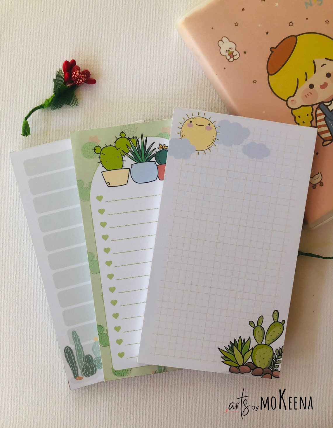 Printable Notepad Bundle 3in1 CACTUS Theme Digital Downloadable Product ...