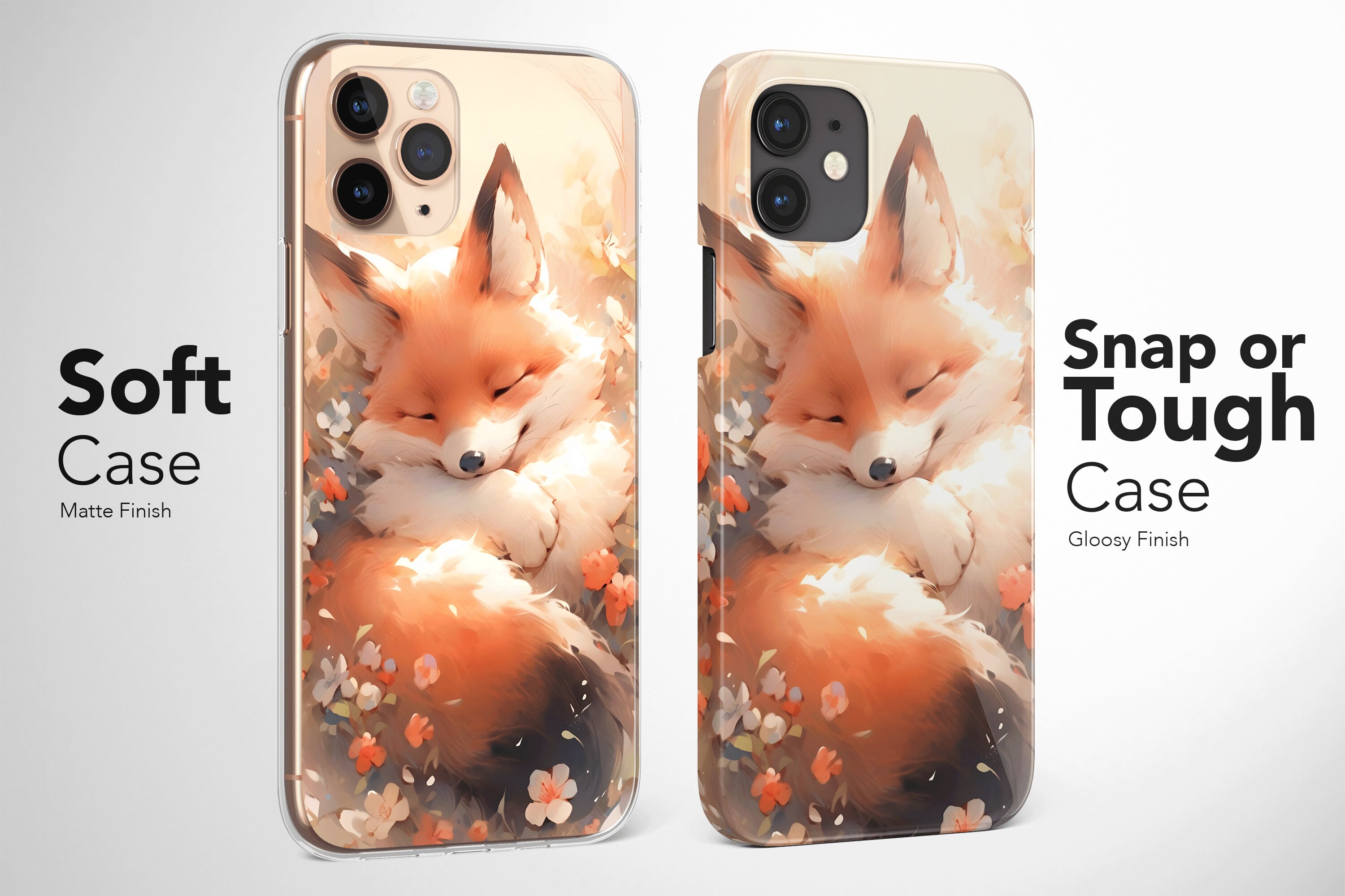 Fox Phone Case Cute Aesthetic Cover for iPhone 14 13 Mini 12 11 Pro XR ...