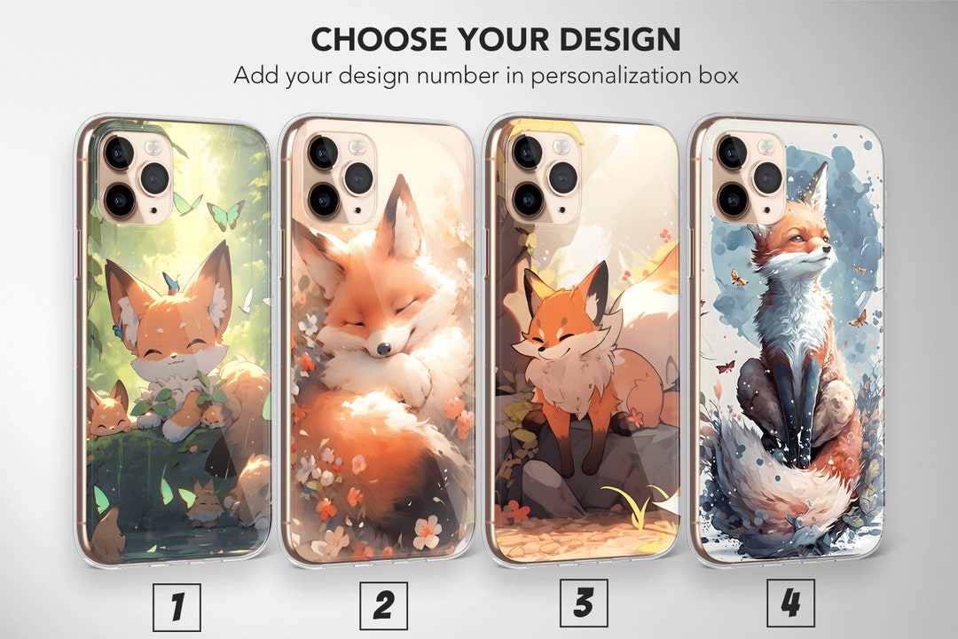 Fox Phone Case Cute Aesthetic Cover for iPhone 14 13 Mini 12 11 Pro XR ...