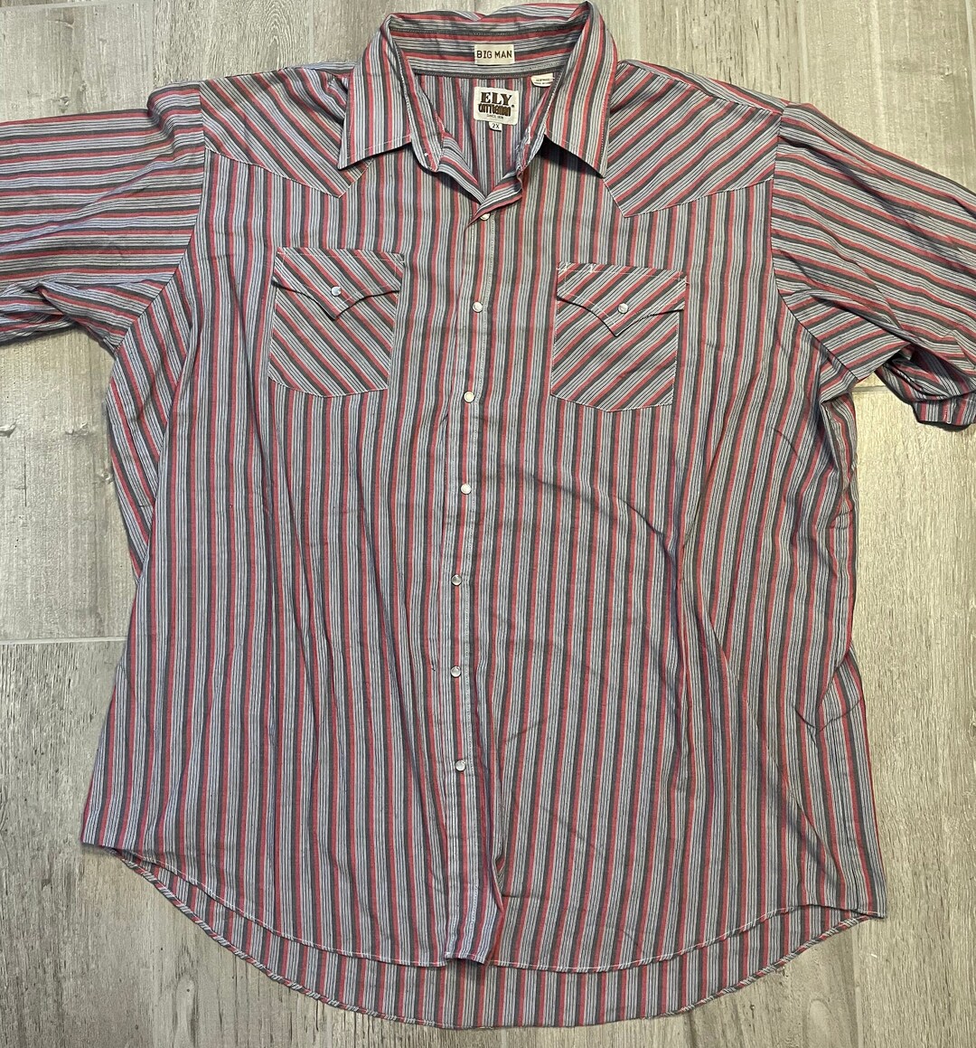 Vintage Gray & Red Stripped Ely Cattleman MEN'S - Etsy