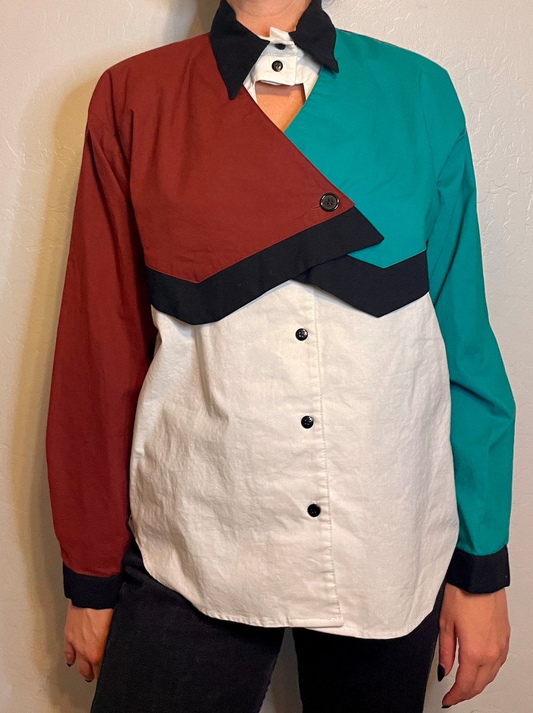 90s Sas'sa Western Button Up - Etsy