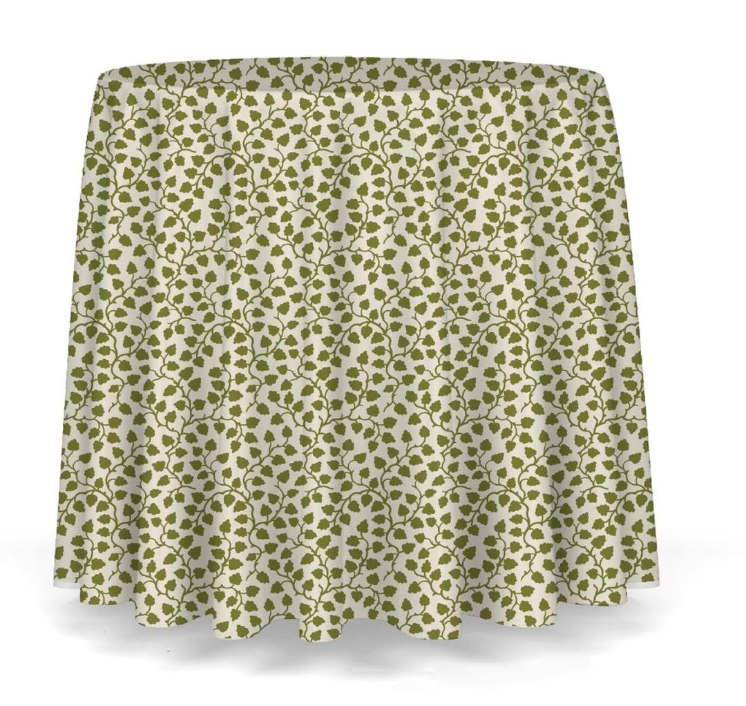 90" Round Table Skirt - Audrey in Olive - Etsy