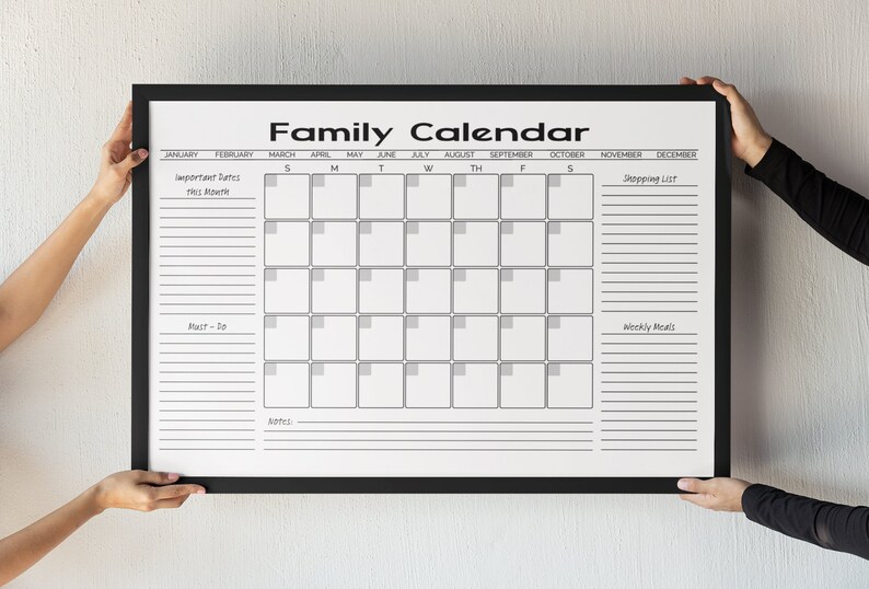 36x24 Kitchen Command Center, School Planner, Family Calendar ...