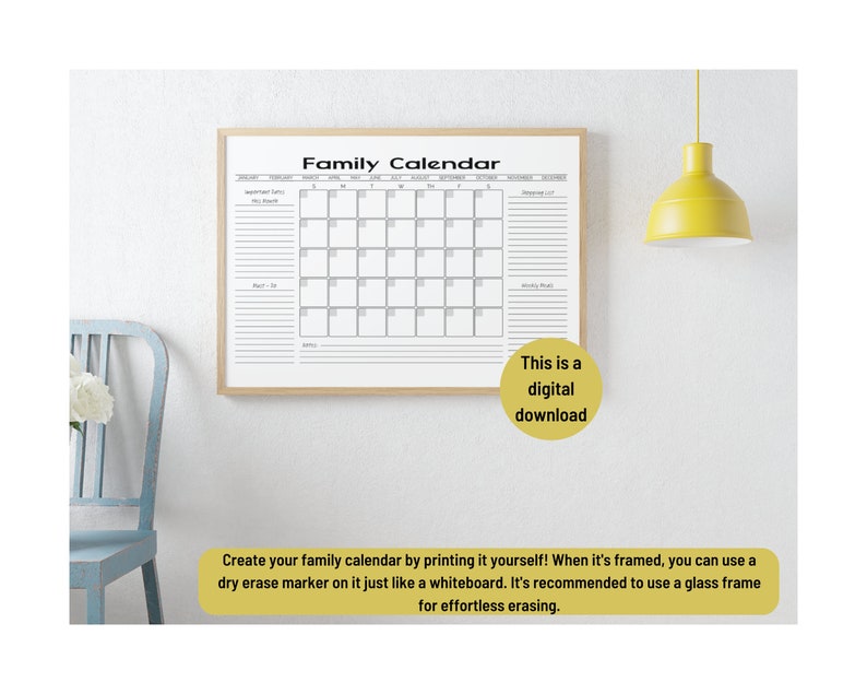 36x24 Kitchen Command Center, School Planner, Family Calendar ...