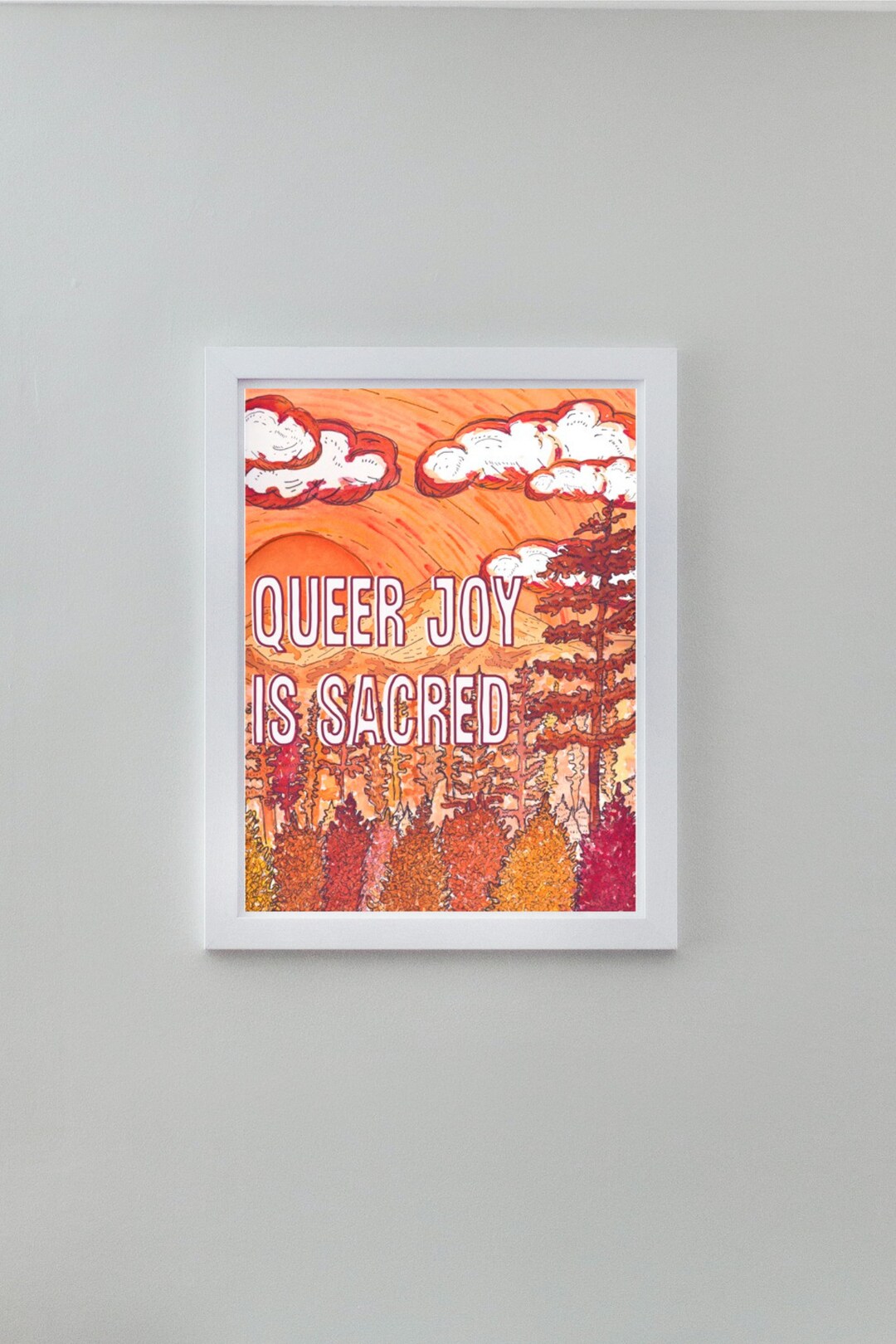 Queer Joy is Sacred, Queer Nature Art, Lgbt Outdoors Poster, Mountain ...