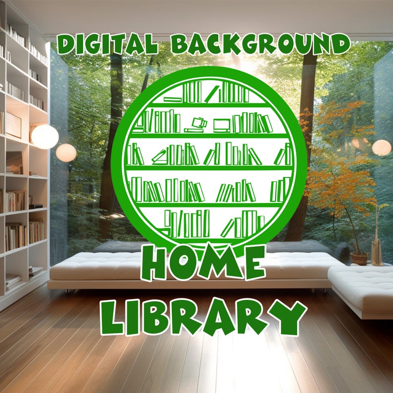 Library Zoom Virtual Backgrounds Backdrop Office - Etsy