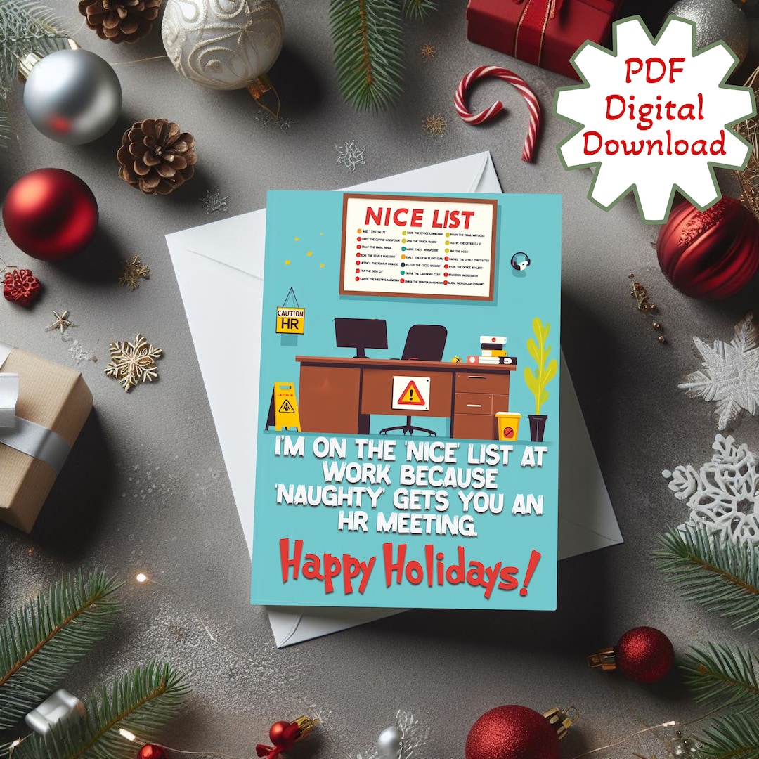 Funny Office Christmas Cards Bundle 12 Included PDF Digital - Etsy