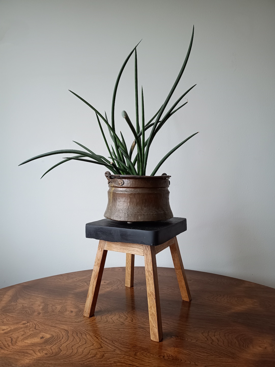 Slatted Reclaimed Oak and Slate Plant Stand Handmade in Denmark - Etsy