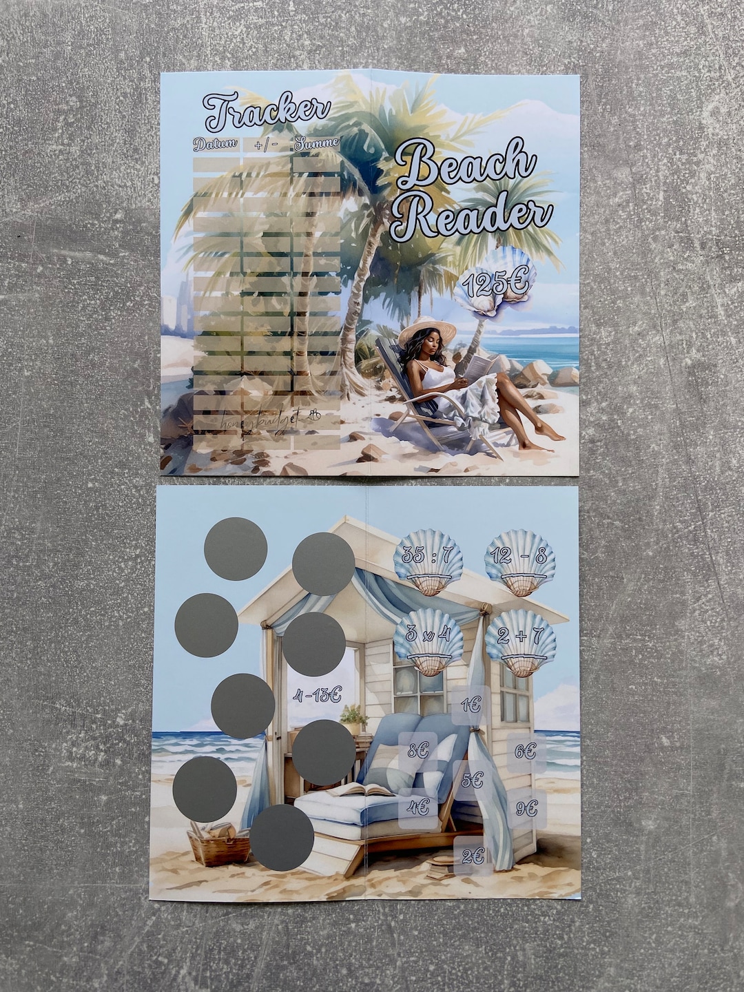 Folding Card Beach Reader / Scratch Challenge / Cross-off Challenge ...