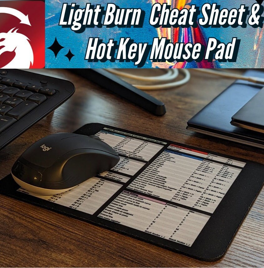 Lightburn Shortcut Mouse Pad for Windows and Mac, Hotkeys, Keyboard ...