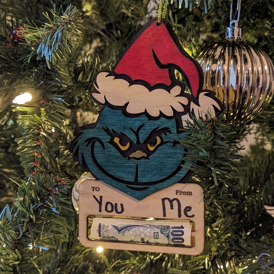 Christmas Grinch Money Holder Ornament, Gift, Stocking Tag, Merry ...