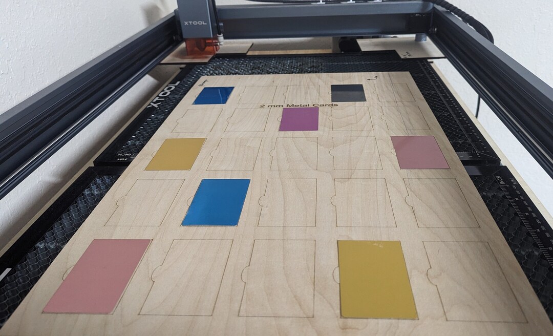 Metal Business Card Template Jig, Extended Version, Lightburn AI DXF ...