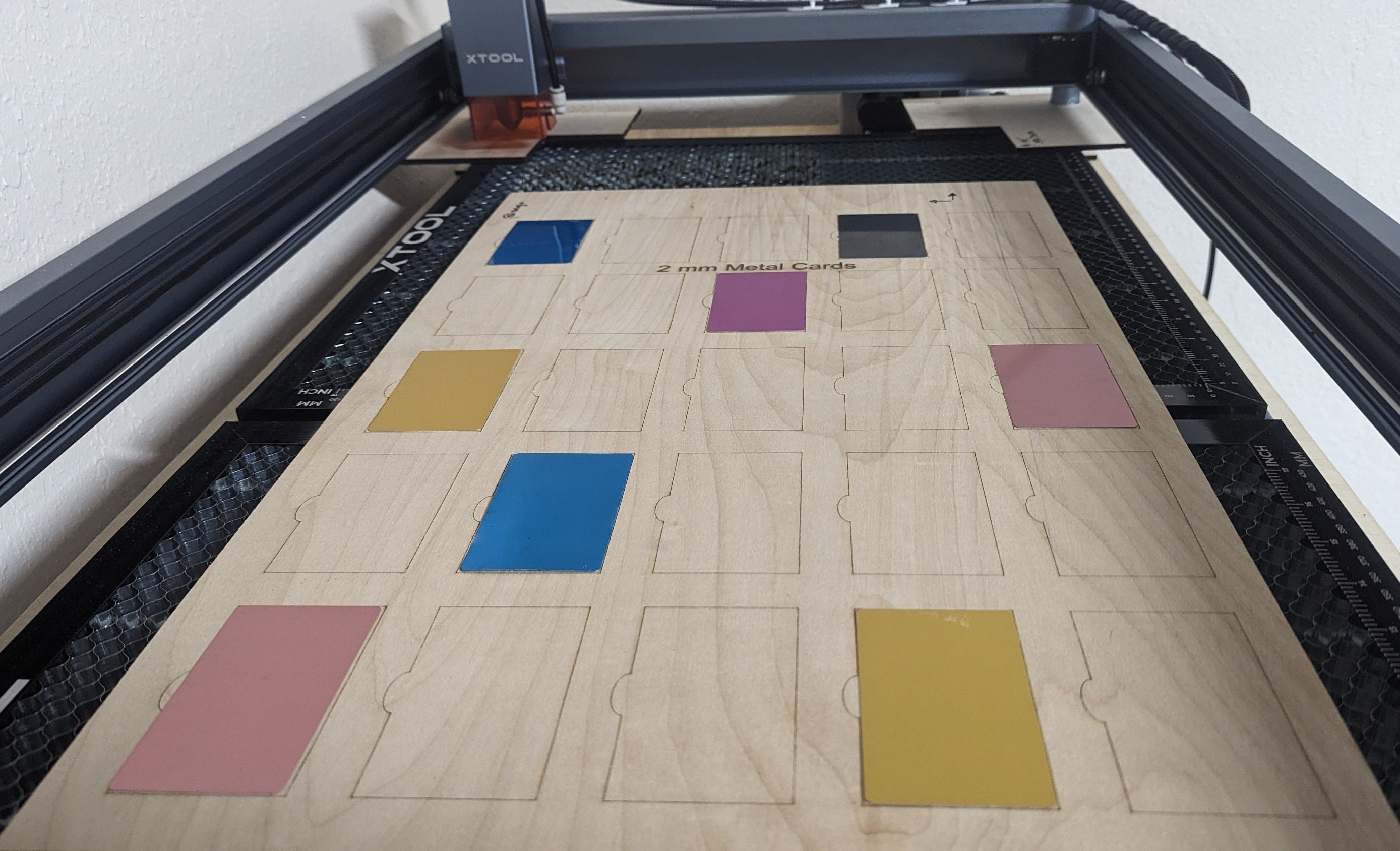 Metal Business Card Template Jig, Extended Version, Lightburn AI DXF ...