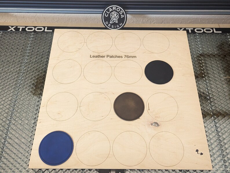 Plantilla de parches de cuero circular, archivo Lightburn AI DXF SVG ...