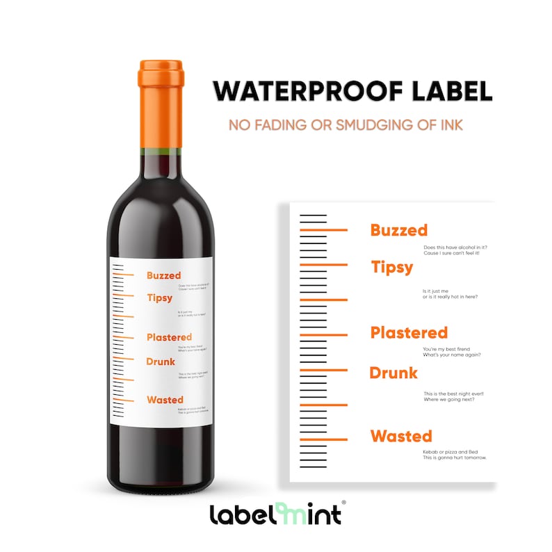 Funny Wine Bottle Label Drink Unit Chart Humour Joke Funny - Etsy UK