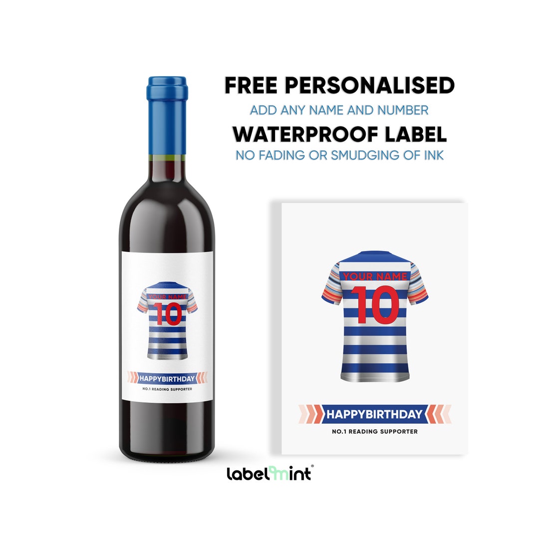 Personalised Reading FC Birthday Label | Wine Bottle Sticker | Gin ...